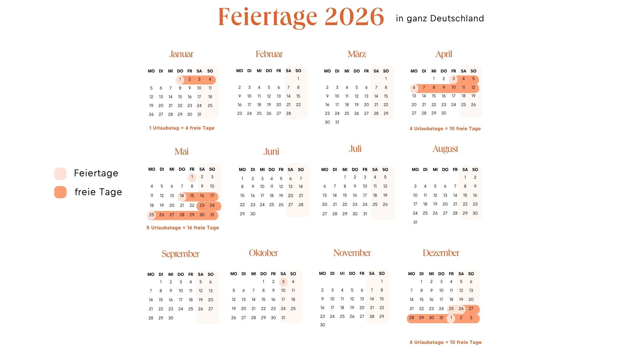 Feiertage 2026: So holst du das Meiste aus deinem Urlaub - Bergwelten