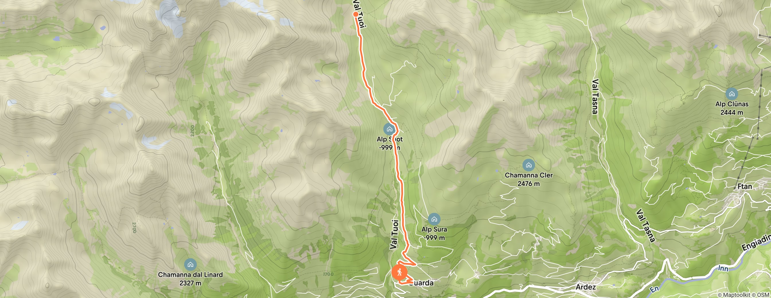 Wandern: Wanderung zur Tuoihütte von Guarda - 2:30 h - 8 km - Bergwelten