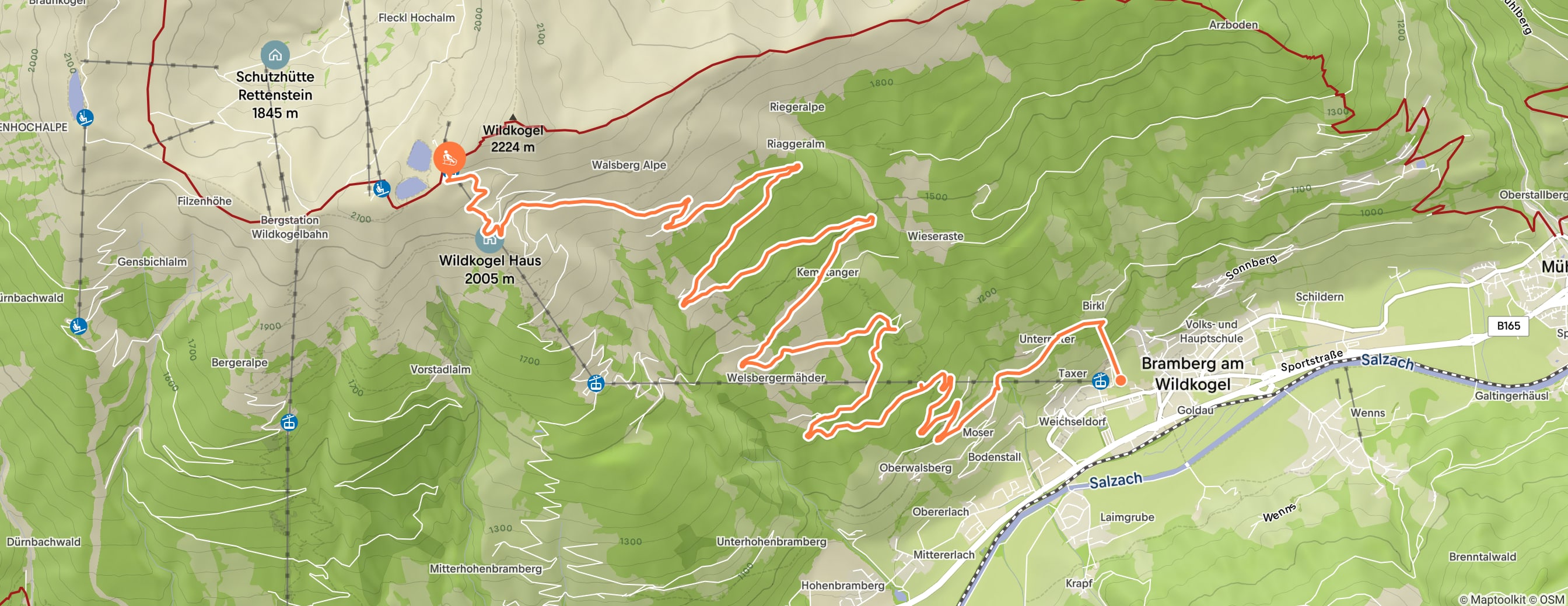 Rodeln: Wildkogel - Bramberg - 0:30 h - 14 km - Bergwelten