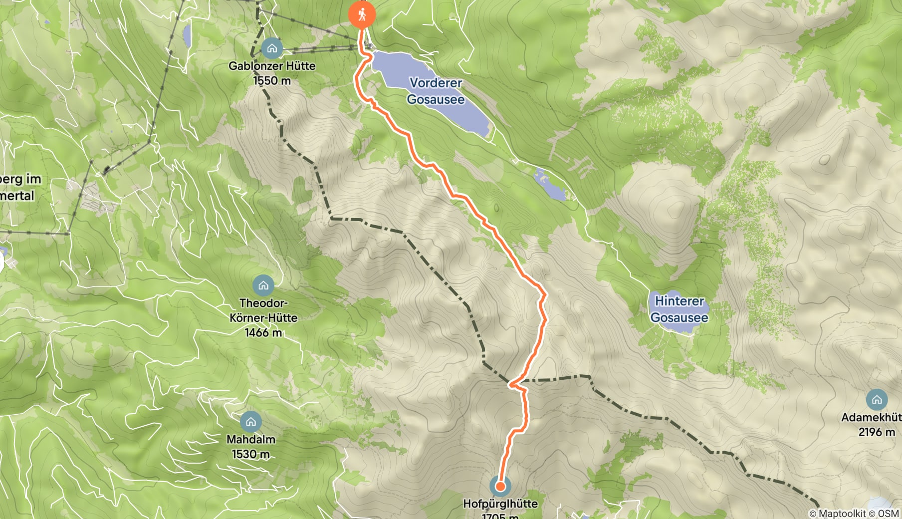 Wandern: Wanderung zur Hofpürglhütte vom Vorderen Gosausee - 3:40 h - 8 ...
