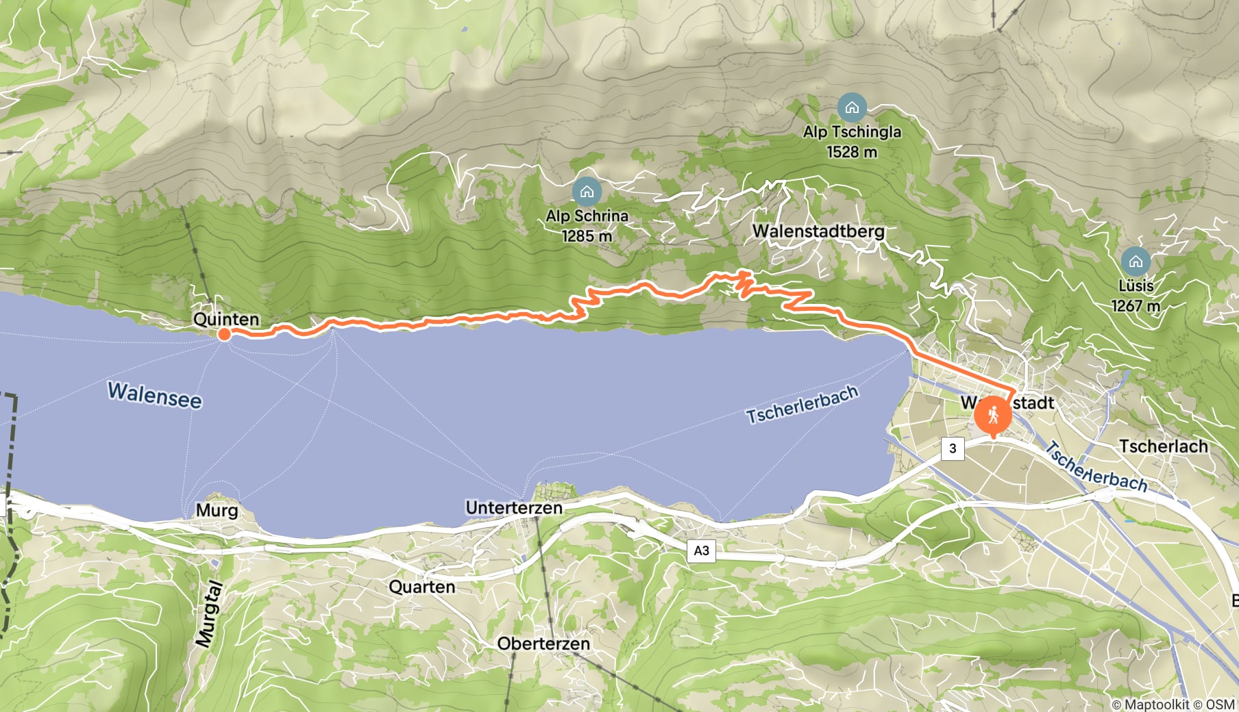 Wandern: Riviera Walensee: Walenstadt - Quinten - 3:00 h - 10 km ...