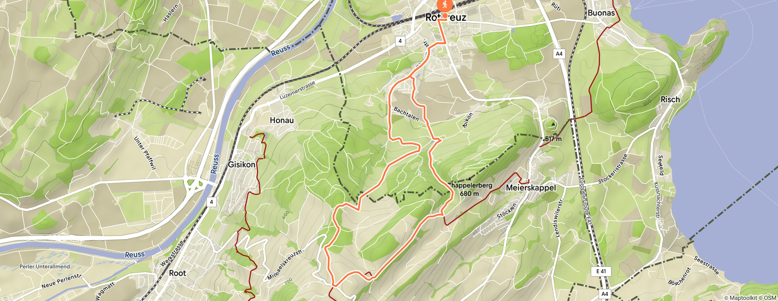 Wandern: Rotkreuz - Michaelskreuz - Rotkreuz - 2:30 h - 9 km - Bergwelten