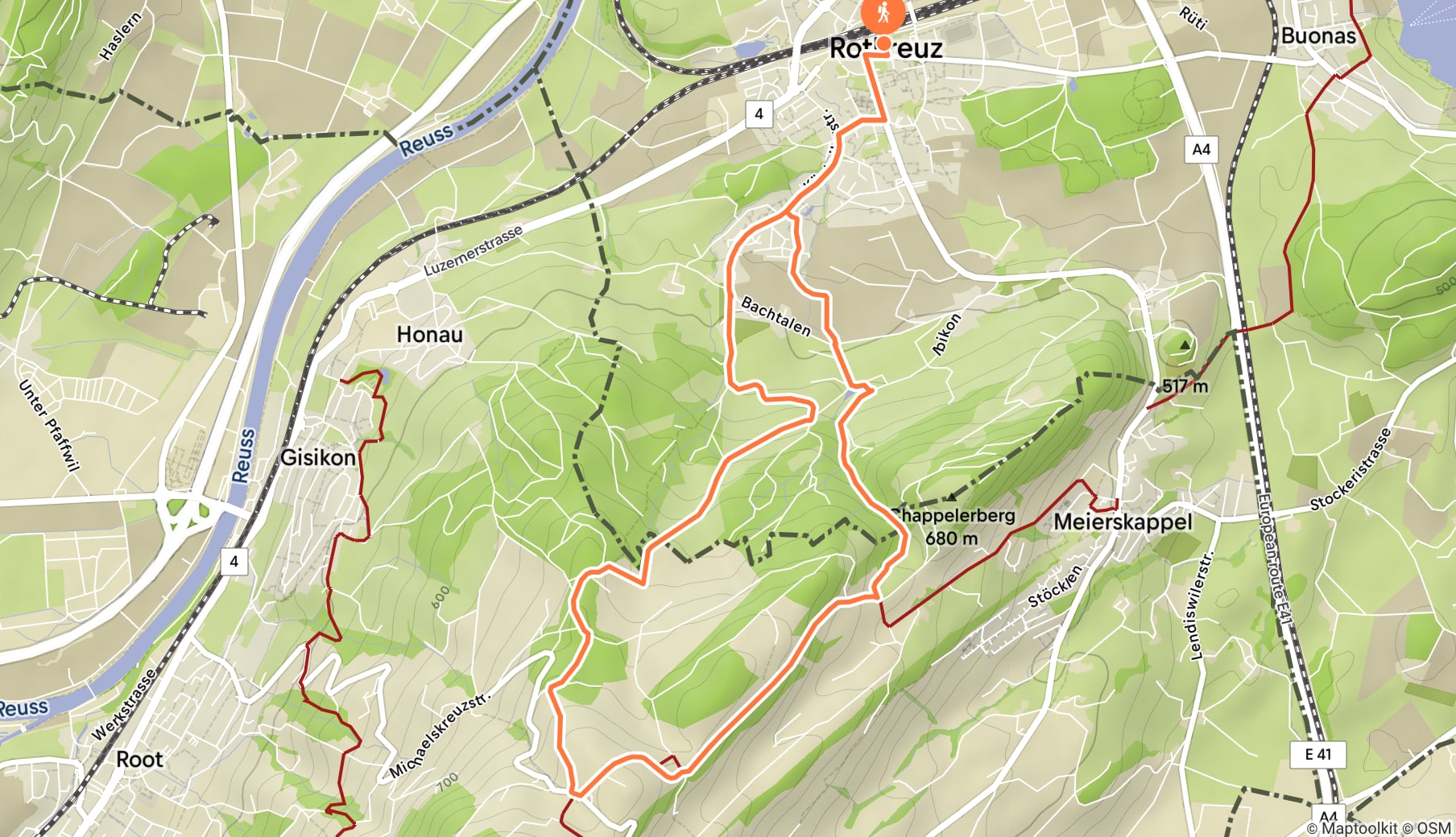 Wandern: Rotkreuz - Michaelskreuz - Rotkreuz - 2:30 h - 9 km - Bergwelten