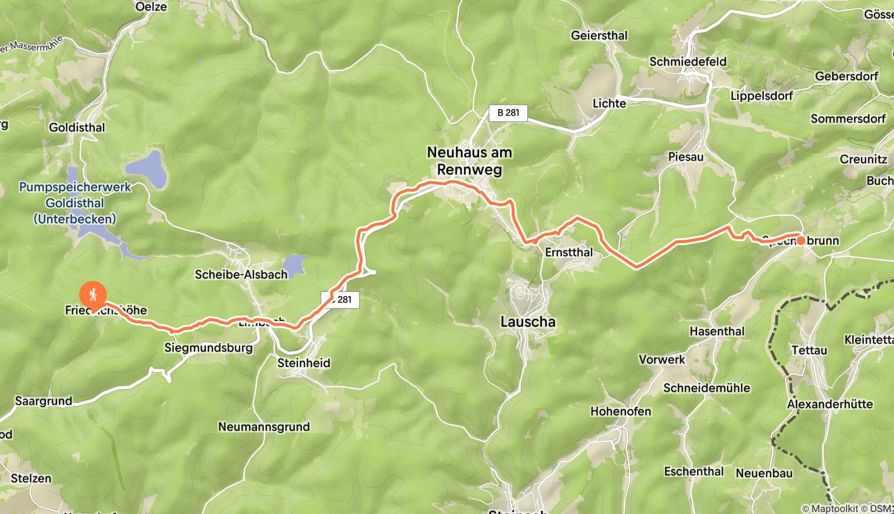 Wandern: Rennsteig, Etappe 6: Von Friedrichshöhe nach Spechtsbrunn - 6: ...