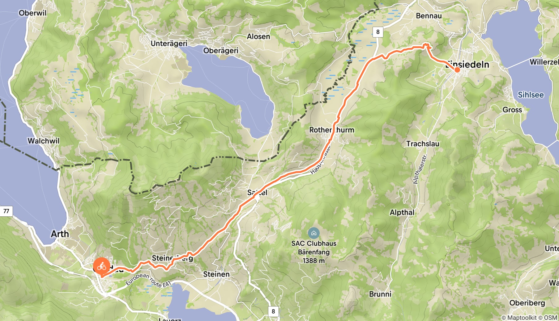 Mountainbike: Gravelbike: Schleifenroute Schweiz / Arth-Goldau ...