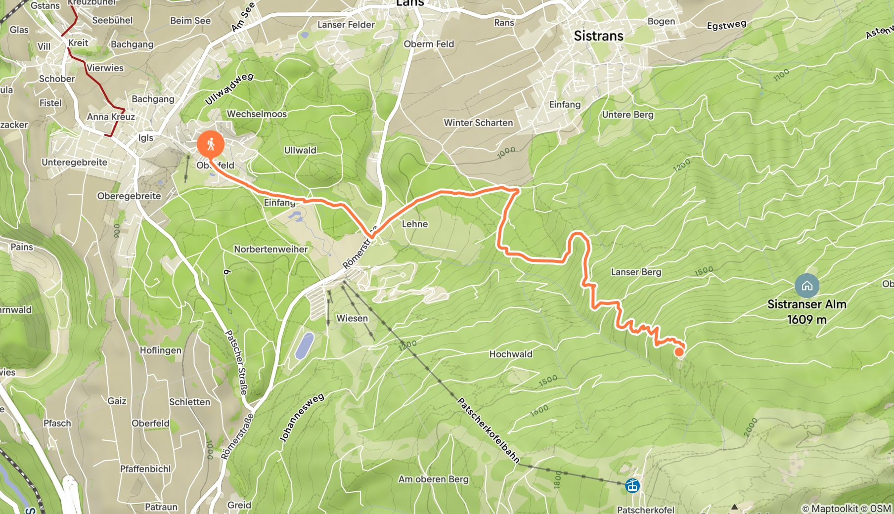 Wandern: Wanderung von Igls zur Lanser Alm über den Ochsensteig - 2:40 ...