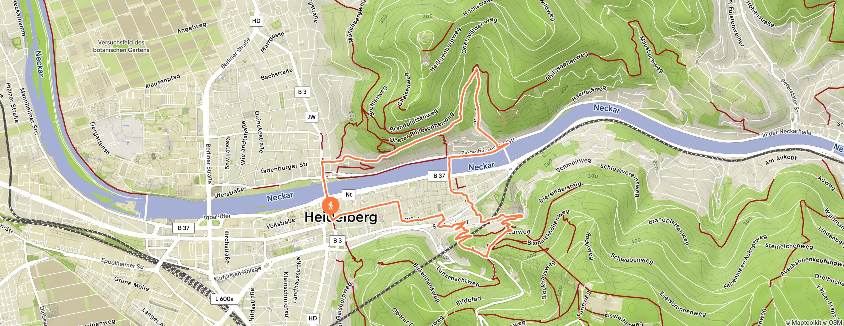 Wandern: Vom Philosophenweg zum Schloss Heidelberg - 3:00 h - 9 km ...